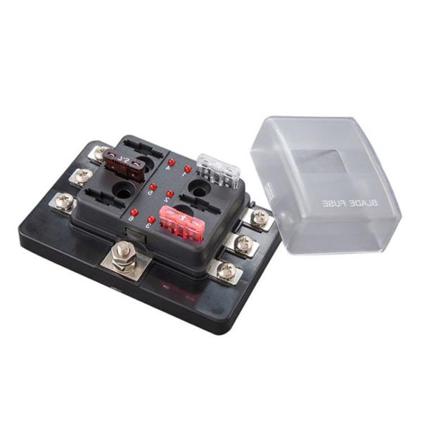 R3-76 ATO ATC Blade Fuse Block With 6 Circuits M4 Screw Mount