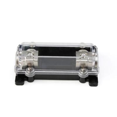 China Ohne Anzeigen-Fahrzeug-Audio laufen Inline-ANL unten Automobilsicherungs-Halter-Block 200 Ampere 0 AWG-Lehre 2 4 weg zu verkaufen