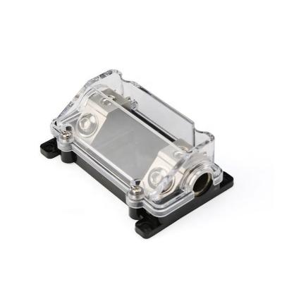 China Ohne Anzeigen-Fahrzeug-Audio laufen Inline-ANL unten Automobilsicherungs-Halter-Block 200 Ampere 0 AWG-Lehre 2 4 weg zu verkaufen