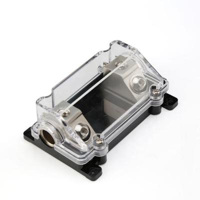 China Ohne Anzeigen-Fahrzeug-Audio laufen Inline-ANL unten Automobilsicherungs-Halter-Block 200 Ampere 0 AWG-Lehre 2 4 weg zu verkaufen