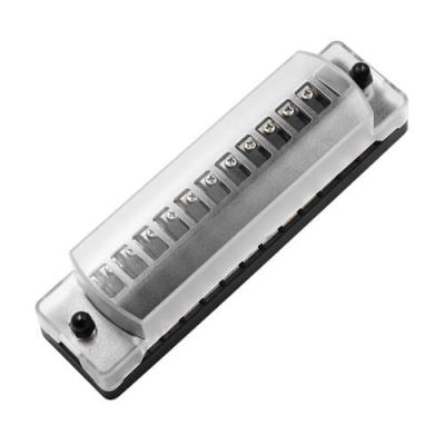China 12Way Blade ATC Fuse Automotive Marine Panel With Negative Bus Waterproof Protection Cover 12v Circuits Atc Ato Blade Fuse Block for sale