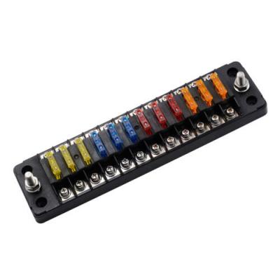 China 12Way Blade ATC Fuse Automotive Marine Panel With Negative Bus Waterproof Protection Cover 12v Circuits Atc Ato Blade Fuse Block for sale