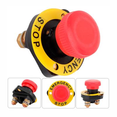 China 300A 200A 150A  AUTOMOTIVE & MARINE Emergency Push Button Isolator Battery Cut Off Switch With A Removable Yellow EMERGENCY STOP for sale