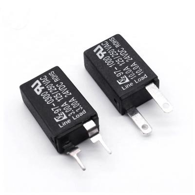 China 97 Series 24Vdc 250Vac Black Automatic Reset Thermal Overload Protector ELectrical Auto Reset Circuit Breaker for sale