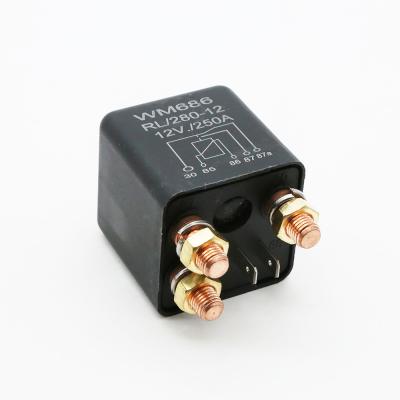 China 12V 24V 250A Continuous Type High Power Motorcycle Battery Control Switch Terminal Automotive Starter Relay Socket Car Relay for sale