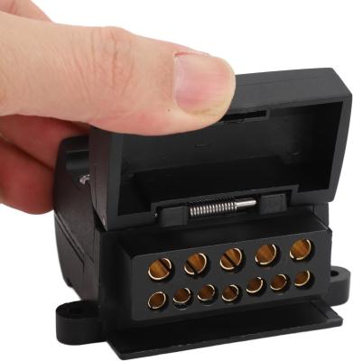 China 12V Car Trailer Adaptor Plug 12 Pin Female Flat Caravan With ABS And Brass Material for sale