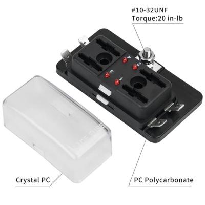 China Circuit 4 Way Marine Fuse Block 63g PBT ATC Fuse Holder With Cover for sale