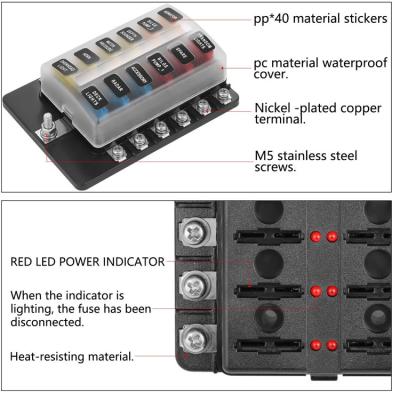 Cina M5 fissano 12 il ATC di Marine Blade Fuse Holder 32V di modo con l'etichetta dell'autoadesivo in vendita