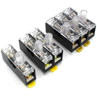 China FS-103 3P Fuse Holder for 6x30 fuses Din Rail Mount Fuse Box 10A 250V LED Indicator 6x32 Fuse Block for sale