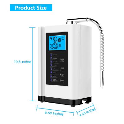 China Alkaline Water Ionizer with pH Range 3.5-10.5 ORP +600- -500mv and Capacitive Touch Control for sale