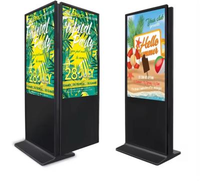 China 55-Inch High Brightness IP65 Waterproof Outdoor Digital Totem 4K Video Advertising Floor Kiosk Touch LCD Media Stand Elevators for sale