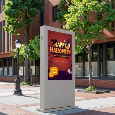 China CH High Brightness Waterproof IP65 55/65/75 Inch Smart Solar LCD Advertising Display for Outdoor Bus Kiosk 4K Graphics for sale