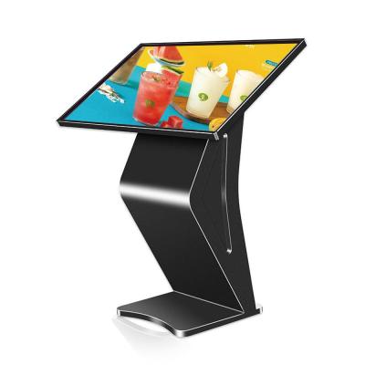 China Horizontal Smart Interactive 20-Point Touch Screen 4K LCD Aluminum Frame Self Service Kiosk Podium Lectern Digital Signage Desk for sale