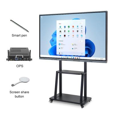 China CH 65-Inch Interactive Whiteboard 4K LCD Android Windows Smart Board with 20-Point Touch for School Classroom for sale