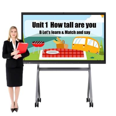 China CH 75 Inch 4K 20 Point IR Touch Interactive Smart Board Android Windows Classroom for sale