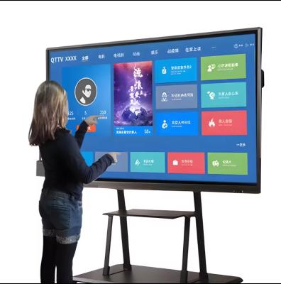 China 65 75 85 98 Inch 450 Nits Dual OS Android/Win 10 Whiteboard Interactive 4K Lcd Screen Flat Panel Multi Touch Digital Whiteboard for sale