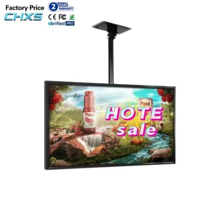 China Double Sided Shop Window Facing High Brightness LCD Screen Digital Electronic Player 43 49in Ceiling Mounted Advertising Display for sale