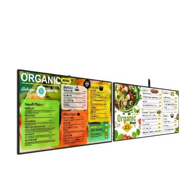 China Ultra Narrow Bezel Coffee Shop Kfc Fast Food Restaurants 43 Inch Indoor Lcd Wall Mount Digital Signage Menu Board Display Screen for sale