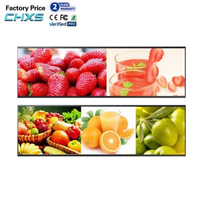 China CH 23.1 Inch or Other Size Ultra Wide Stretched Bar Screen LCD Digital Signage Android Network Advertising Display for Shelves for sale