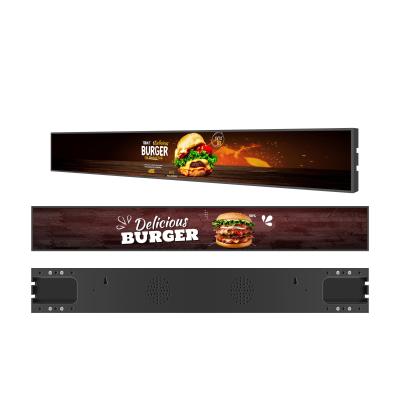 China CH 23.1/35/37/47.1 Inch Ultra Wide Stretched Bar IPS LCD Display Edge-Lit LED High Brightness NFC for Indoor Retail Shelf for sale