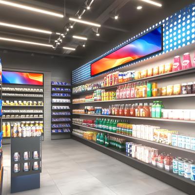 China CH Shelf Edge TFT Stretched Bar LCD Display Digital Signage & Advertising Player Screen for sale