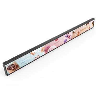 China CH Custom Size LCD Stretched Bar Screen Digital Marketing Airport Shelf Edge Ultra Sleek Shopping Mall OEM Retailer IPS Panel for sale