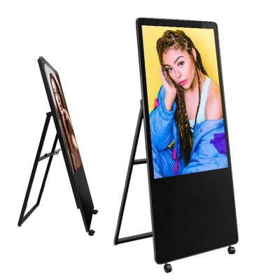 China 55 Inch Portable PCAP Indoor LCD Digital Signage Display Screen Kiosk Retail Store Advertising Video Stand Totem Cloud-Based CMS for sale
