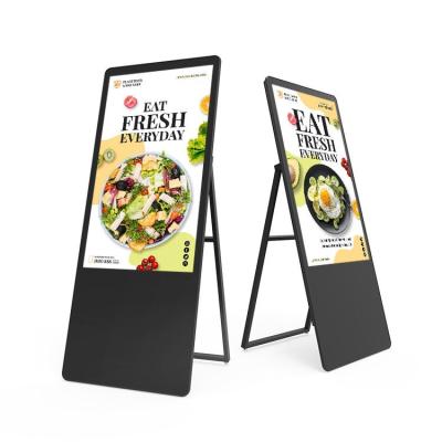 China 43 Inch Portable Indoor Bottom LCD Digital Signage Display Screen Kiosk Retail & Shopping Mall Use Advertising Video Stand Totem for sale
