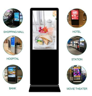 China CH 65 Inch 4K Digital Signage Stand Indoor Barbershop Floor Totem with Touch Advertising Display for Elevator Use for sale