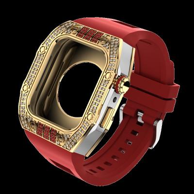 Cina Apple Watch Case - Black Carbon - Red Rubber  Carbon Fiber Case in vendita