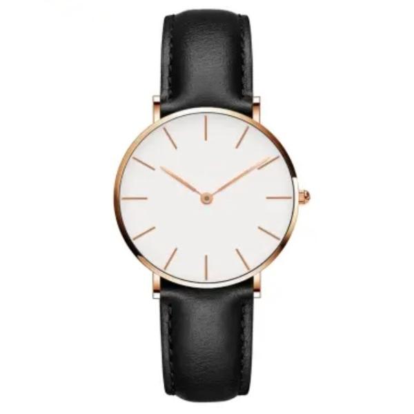Quality Stylish Black Leather Wrist Watch ODM Leather Men'S Wrist Watch ISO Certificate for sale
