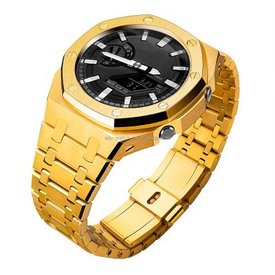 스테인리스 스틸 고무 스트랩 시계 케이스 Casio G 쇼크 GA2100 고급 가치 스타일
