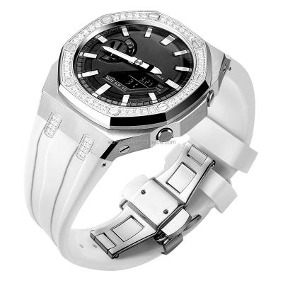 China Relógio Casio Caso modificado Caso de diamante de aço inoxidável Caso de relógio e cinto de silicone à venda