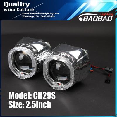 China CH29S  2.5inch H1 bixenon hid projector lens light with Single Crystal angel eye for sale