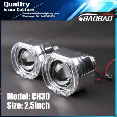 China CH29S  2.5inch H1 bixenon hid projector lens light with Single Crystal angel eye for sale