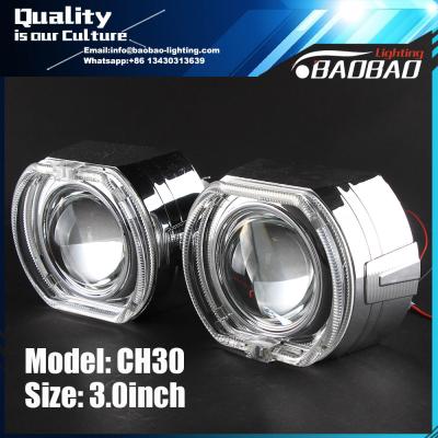China CH31  3.0inch H1 bixenon hid projector lens light with Single Crystal angel eye for sale