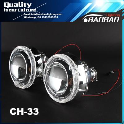 China CH33  3.0inch H1 bixenon hid projector lens light with Single Crystal angel eye for sale