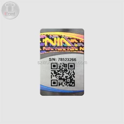 중국 점착성 탬퍼 증명 홀로그램 확실한 보안 바코드 스티커 판매용