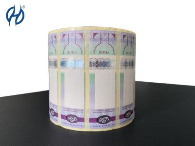 China Custom Tax Stamp Security Paper Label Sticker With Hot Stamping Hologram Text for sale