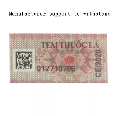 China Customizable Holographic Tax Stamps with Invisible UV Surface Finishing for sale