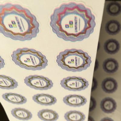 Cina Adesivi per etichette di sicurezza di carta in vinile PET personalizzati per la protezione dei prodotti Lexury in vendita