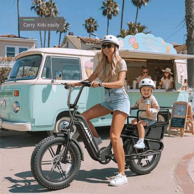 China Family Cargao 20''*4.0 Electric Bike 1500W Motor 48v Moped-style Fat Tire Brushless Disc Power Lithium Battery for sale