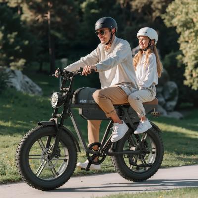 China R8 Ultra Electric Retro Moped Bike Full Suspension Electric Cycle 7-speed All Terrain E-bike 1200W Dual Battery Hydraulic Brakes for sale