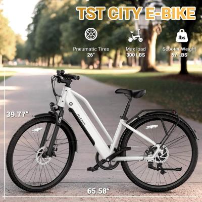 China Factory Price C622  OEM Wholesale Classic 26 Inch Women's Electric City E-Bike 36V Sensor 7 Speed Electronic Road Bike for sale