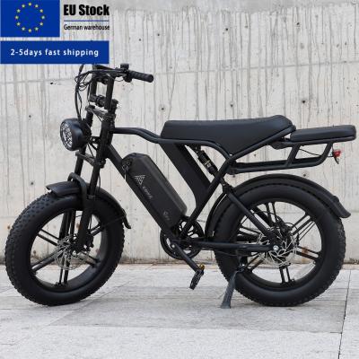 China 20-Inch Adult Electric Bike Full Suspension Soft Seat Brushless 750W Motor Pedal Assist Mechanical Disc Brake  Alloy 48V for sale