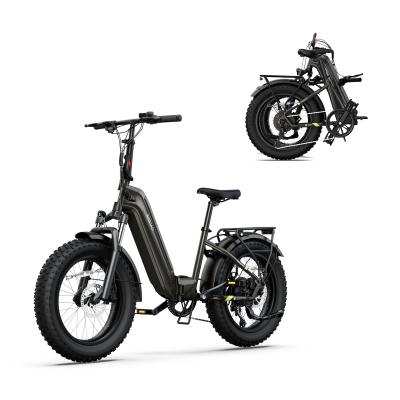 China F008 Yeestep Electric Folding Bike 48V 750W 20x4.0 Fat Tire E-bike Lockable Suspension  Urban Foldable Bicycle for sale