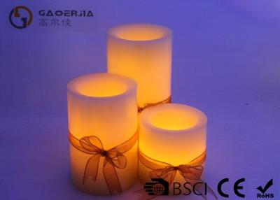 Cina il Natale senza fiamma della candela della candela di 3pk LED esamina in controluce la pittura con il silkribbon, multi colore in vendita