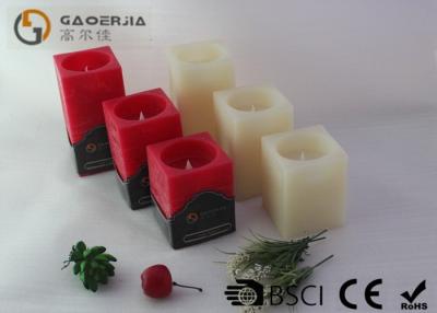 Cina Candele principali senza fiamma della cera quadrata rosse/colore dell'avorio per la festa in vendita