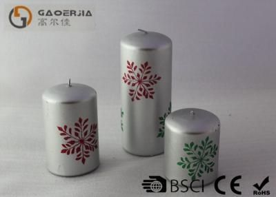 Cina Candele del LED con le immagini di stampa della neve, decorazione senza fumo, argento flamless di natale dell'oro della candela in vendita