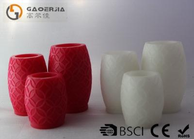 Cina Rivestimento scolpito candele reali bianche rosse della cera LED con forma di ellisse in vendita
